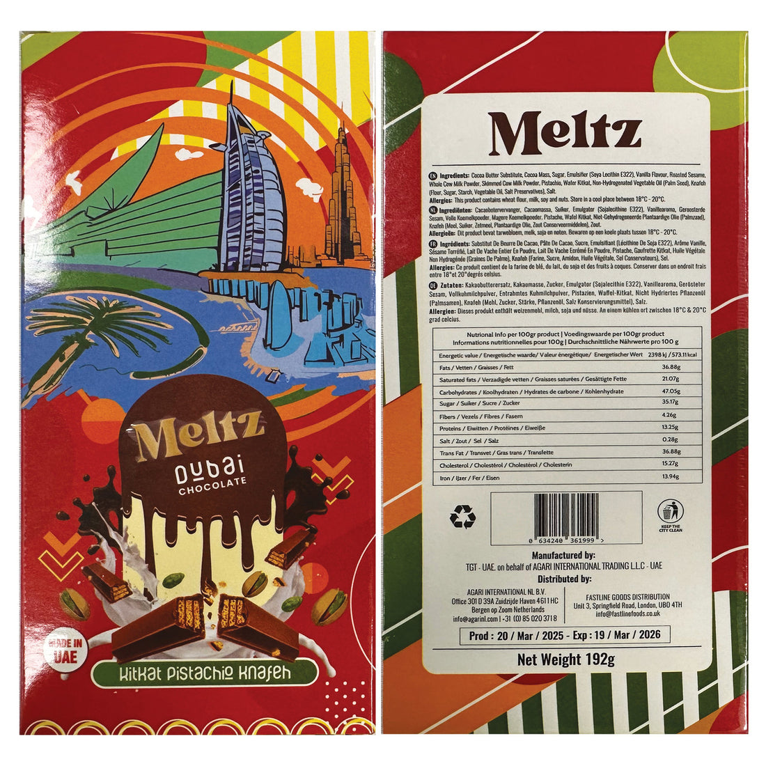 Meltz Dubai Chocolate Kit Kat Pistachio 192g – The Sugar Daddy